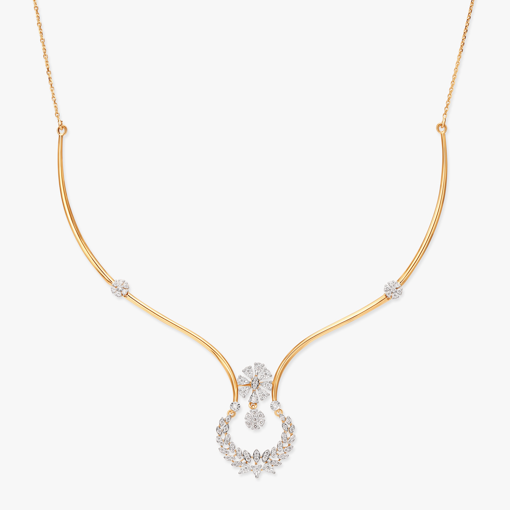Floral Elegance Diamond Necklace Set