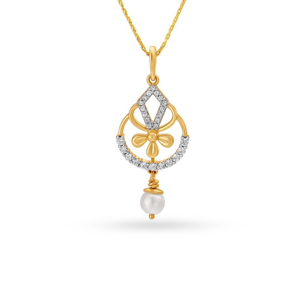 Fancy Floral Pattern Diamond Pendant