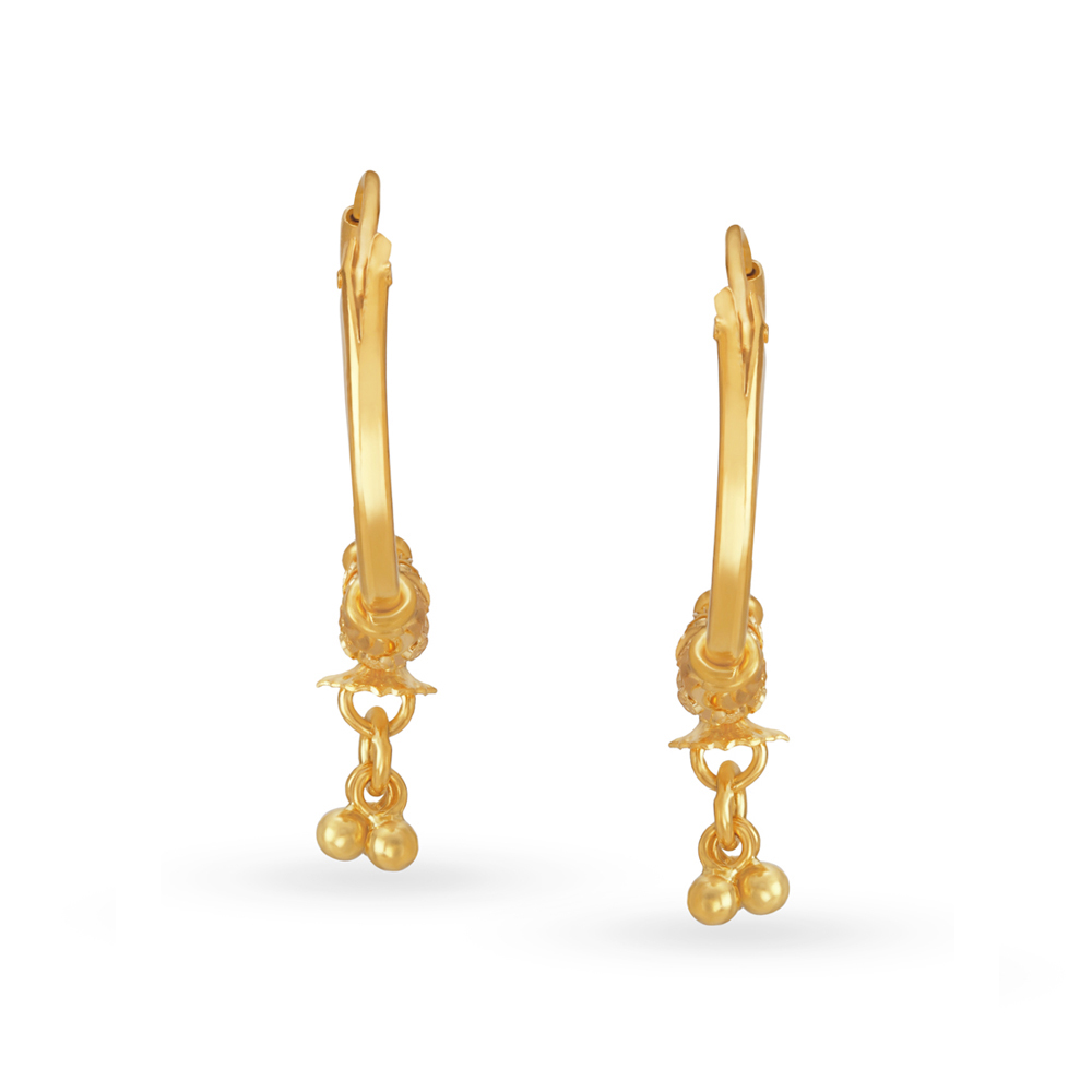 Traditional Gold Hoop Bali Earrings