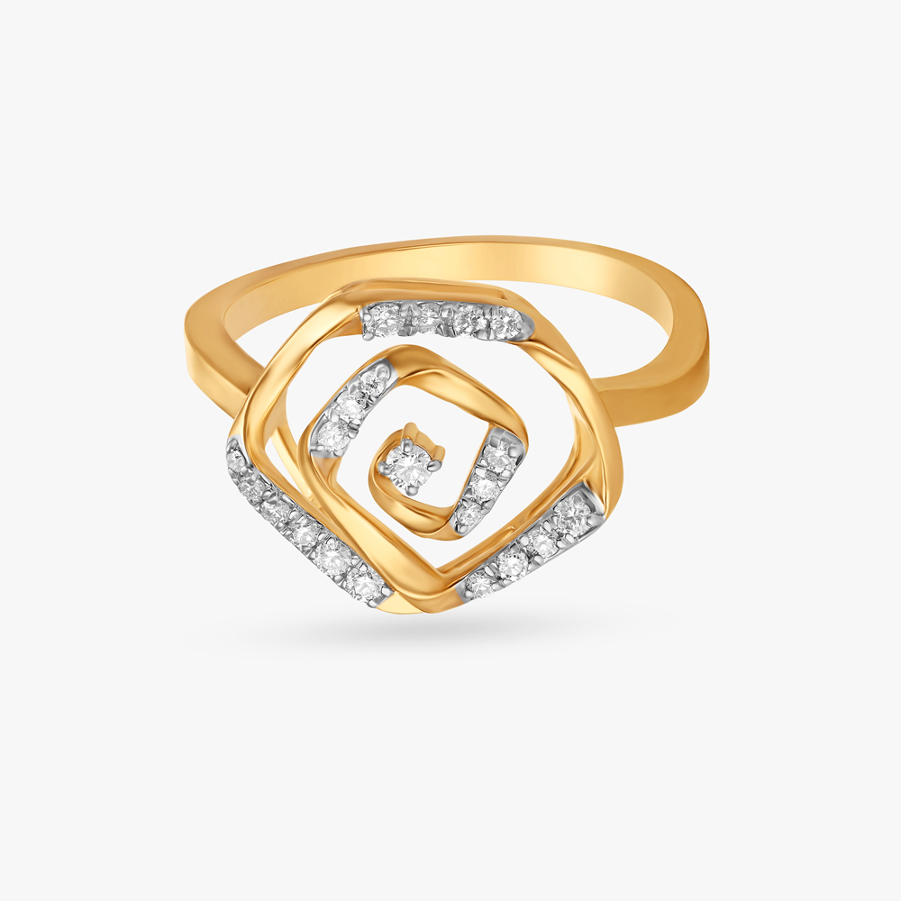 Contemporary Spiral Diamond Ring