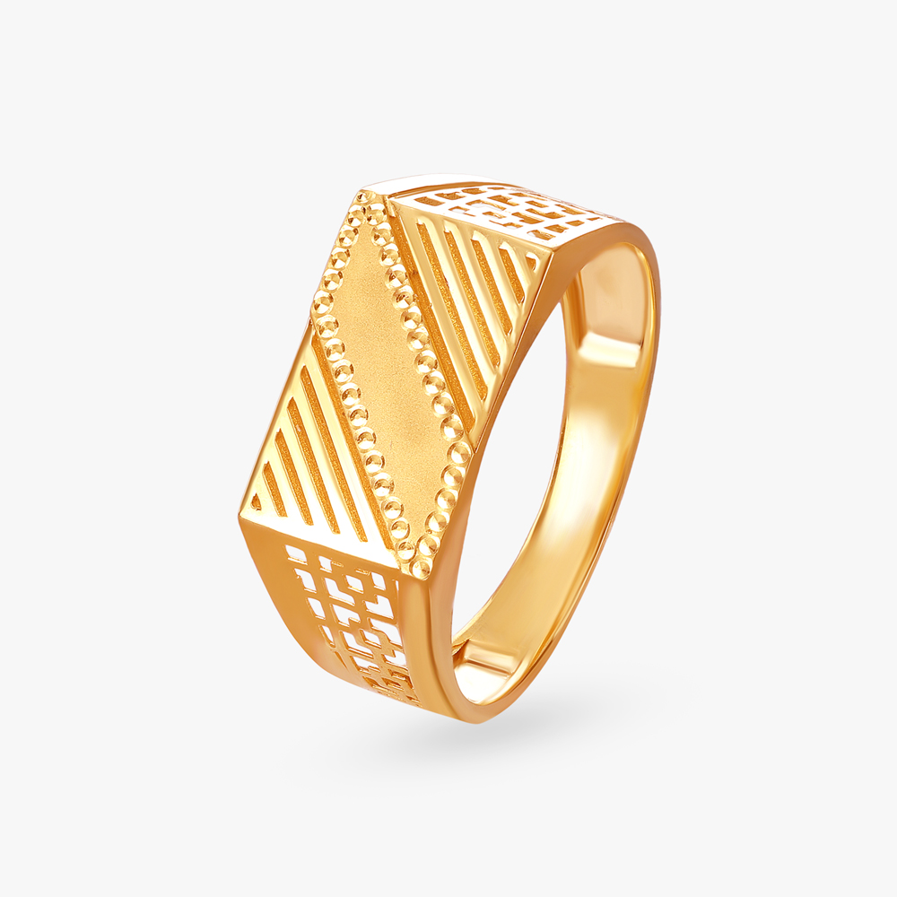 Bold Stride Gold Finger Ring for Men