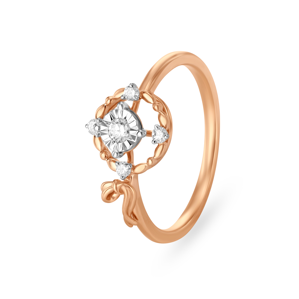 Love-struck 14KT Rose Gold Finger Ring
