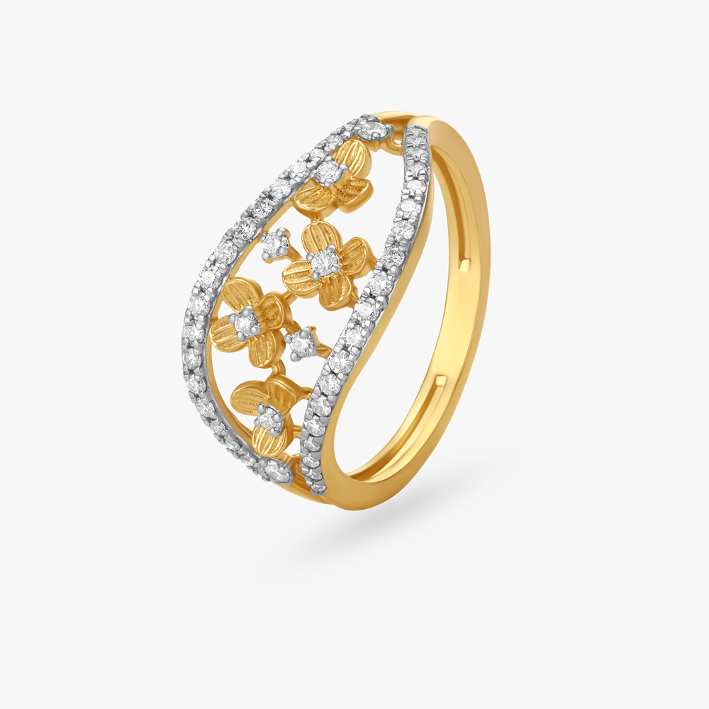 Intricate Floral Diamond Ring