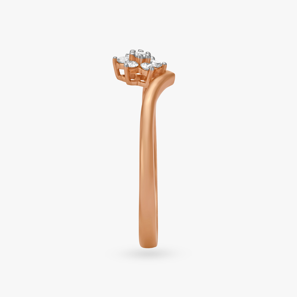 Floral Dip Diamond Ring
