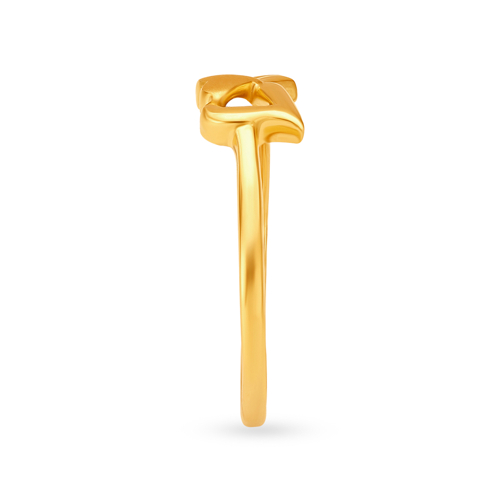 Whimsical 22 Karat Yellow Gold Love Motif Ring