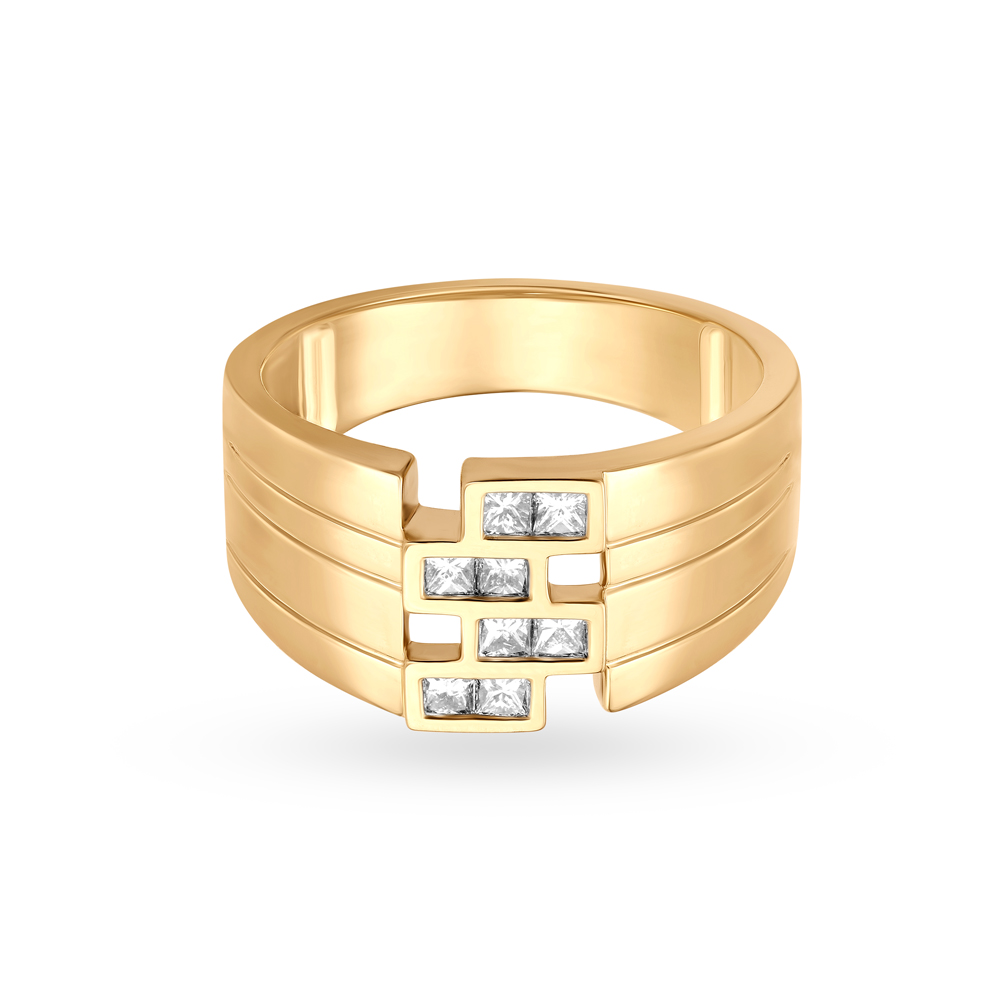Eccentric Gold Finger Ring for Men