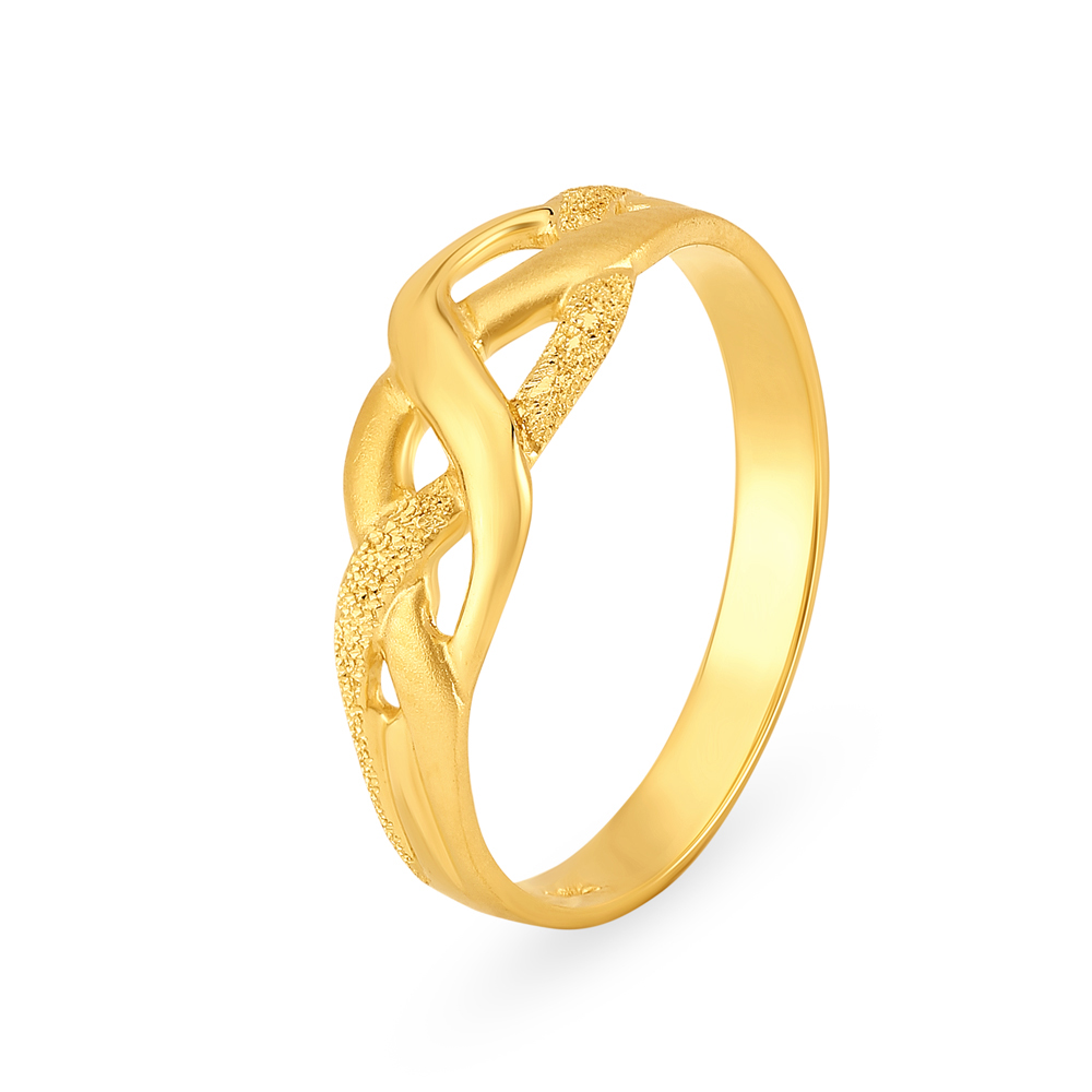 Shimmering Braided Gold Ring