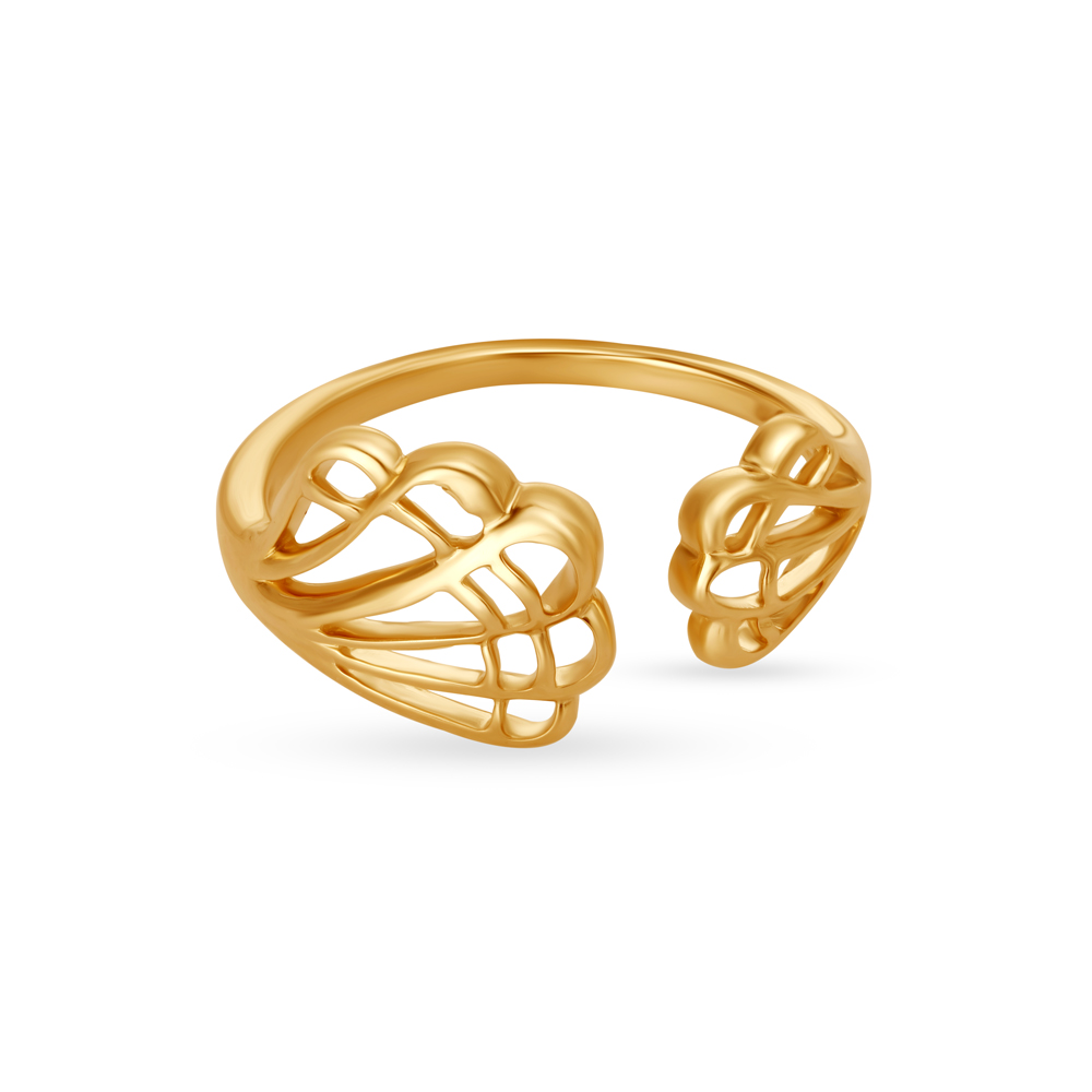 14kt Yellow Gold Elegant Open Top Finger Ring