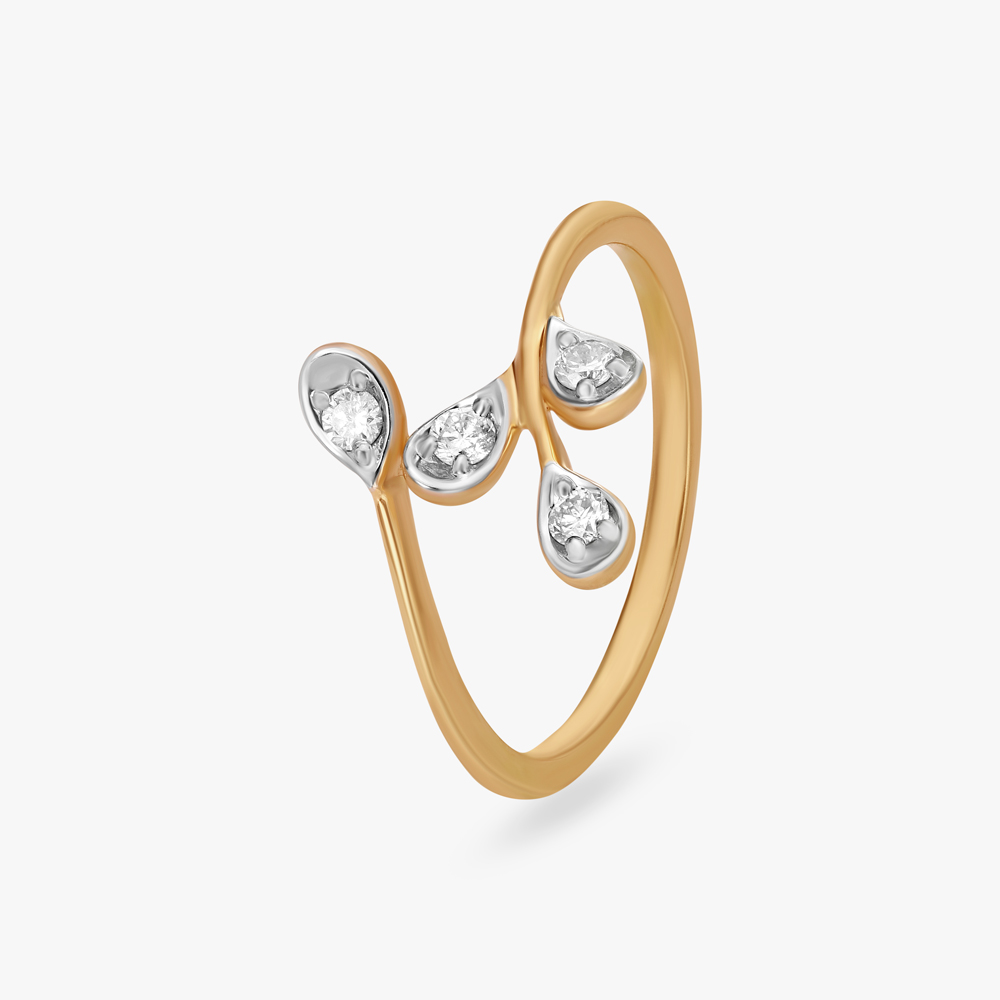 Luminous Diamond Leaves Finger Ring