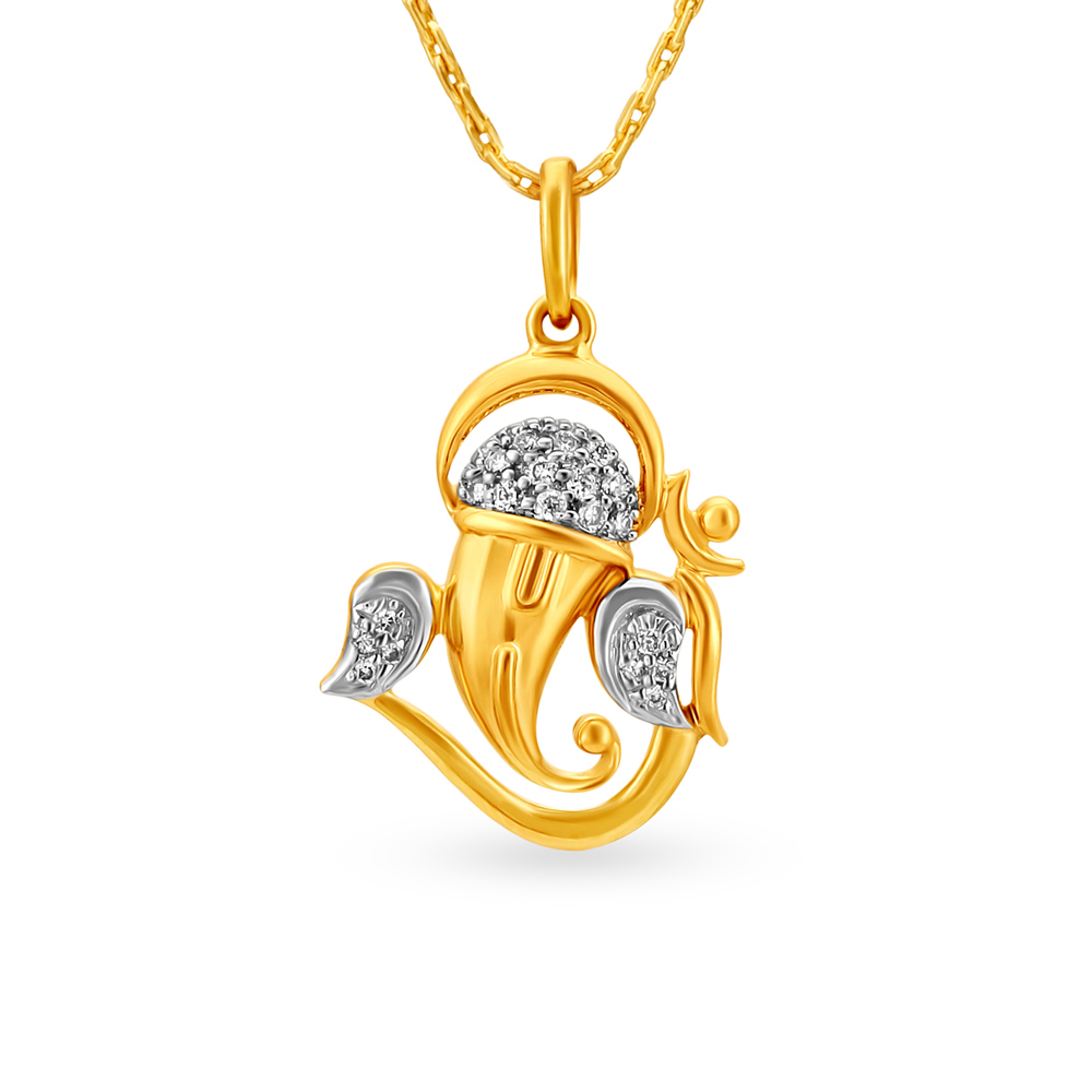 Graceful Lord Ganesha Diamond Pendant