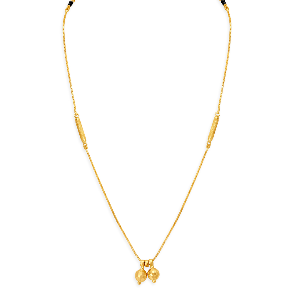 Black Bead Gold Chain for Kids