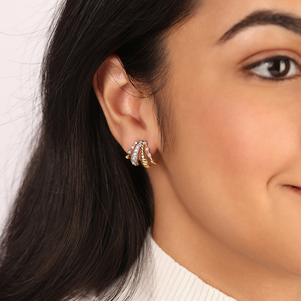 Dazzling Trails 14KT Diamond Hoop Earrings