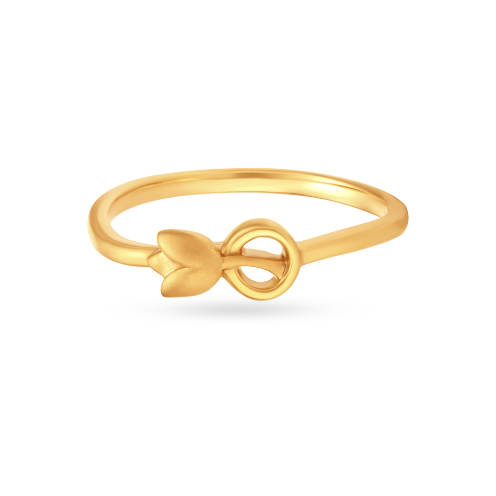 Rose Petal Motif Gold Finger Ring