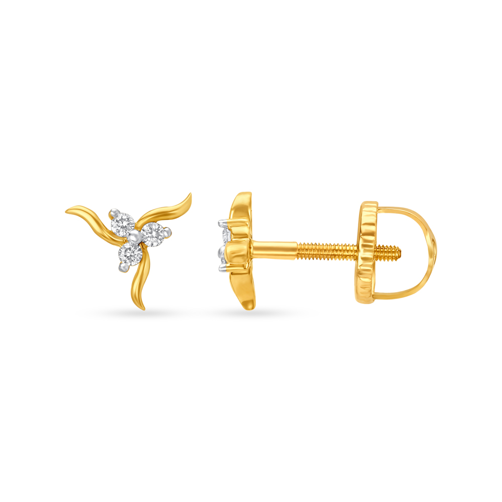 Radiant Minimal Diamond Stud Earrings