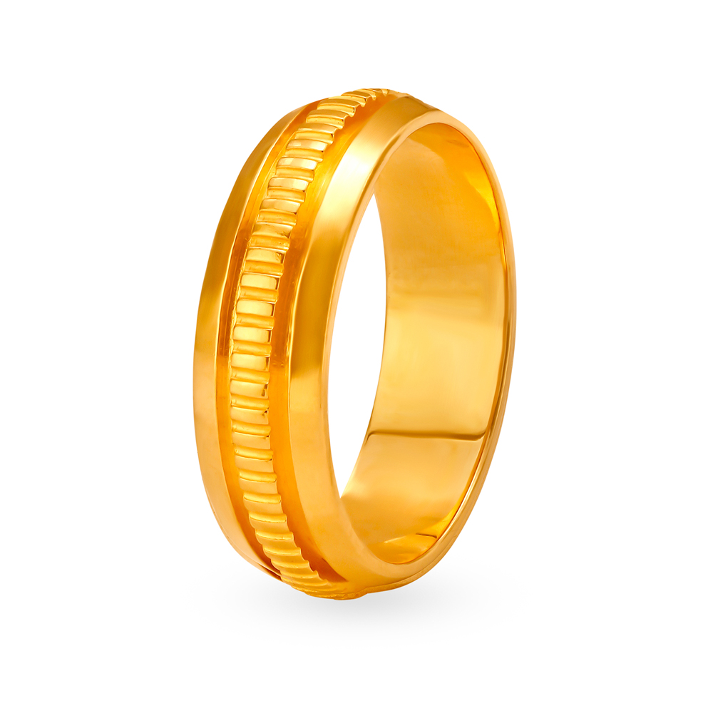 Mango Pattern Gold Finger Ring Band