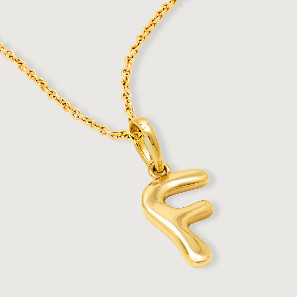 Letter Perfect 'F' Gold Pendant