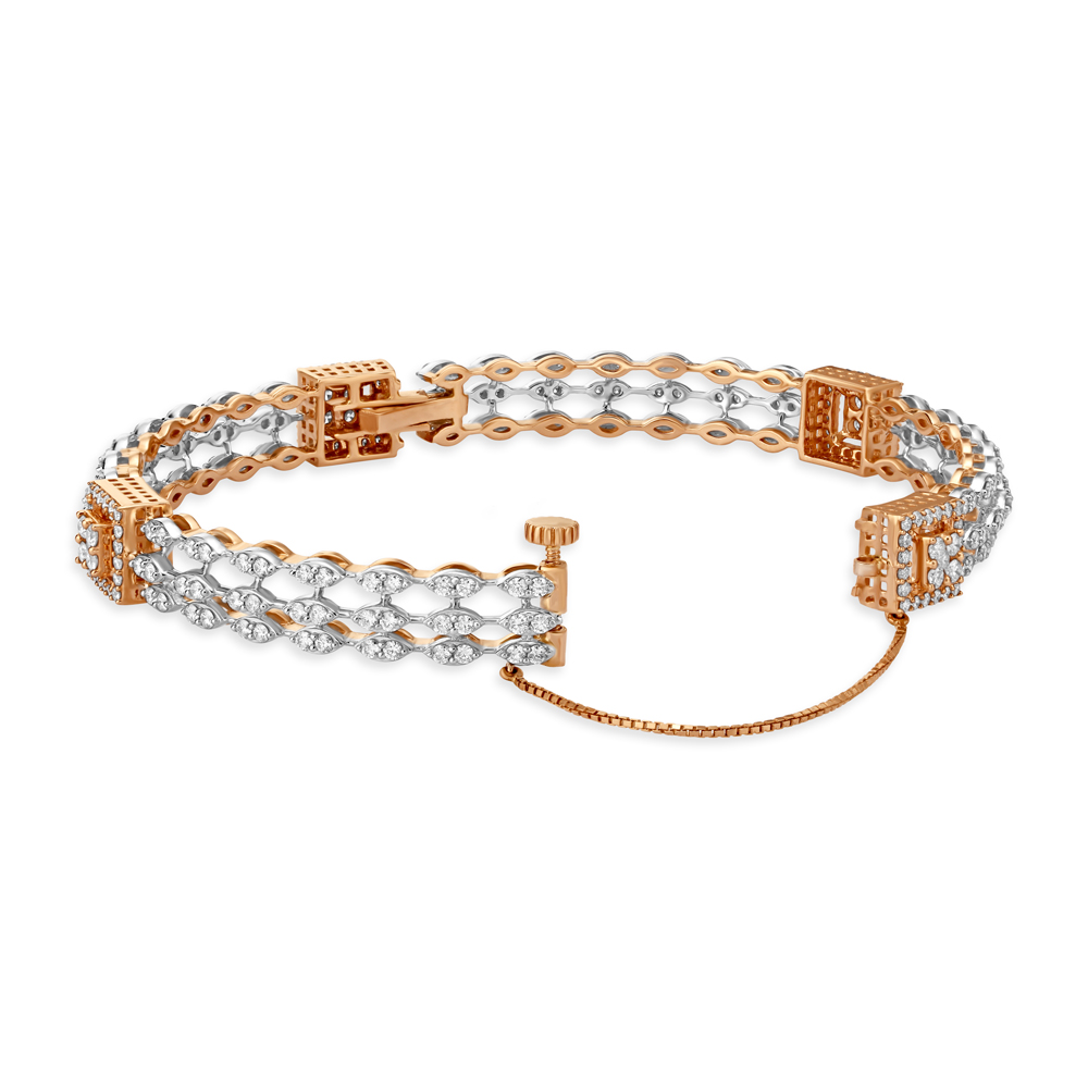 Two Tiered Diamond Studded Bangle