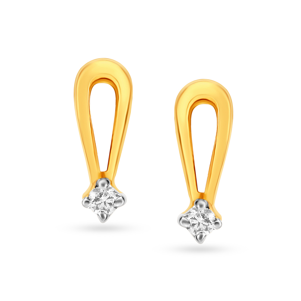 Contemporary Single Stone Stud Earrings