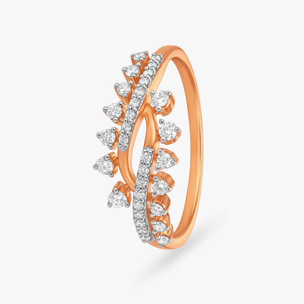 Delicate Crossover Diamond Ring