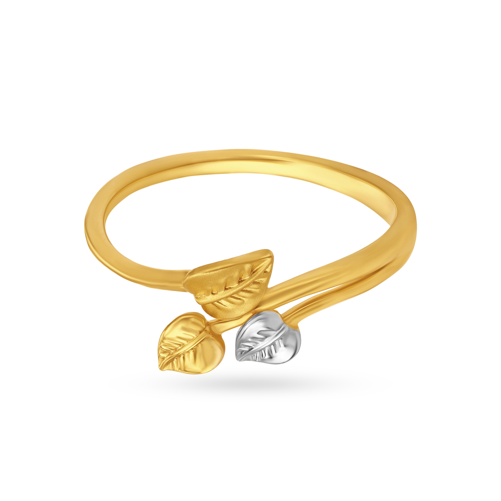 Triple Leaf Gold Finger Ring