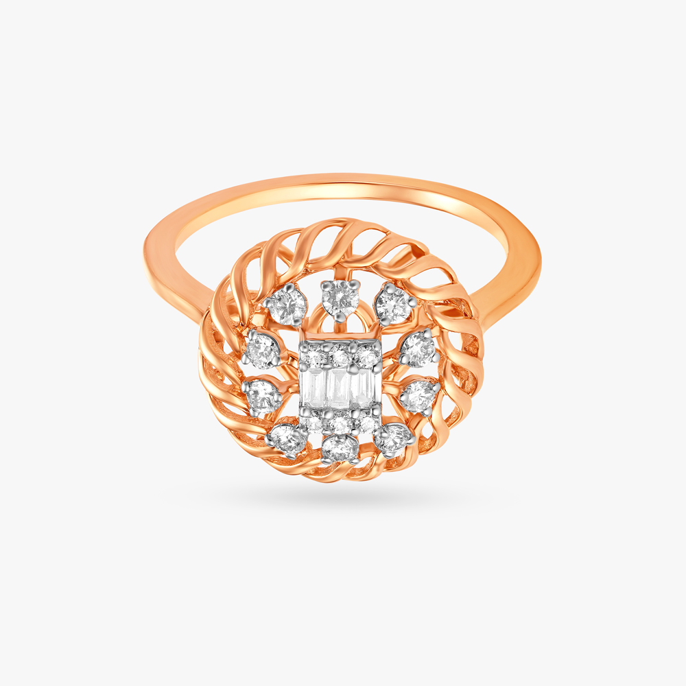 Subtle Wheel Diamond Ring