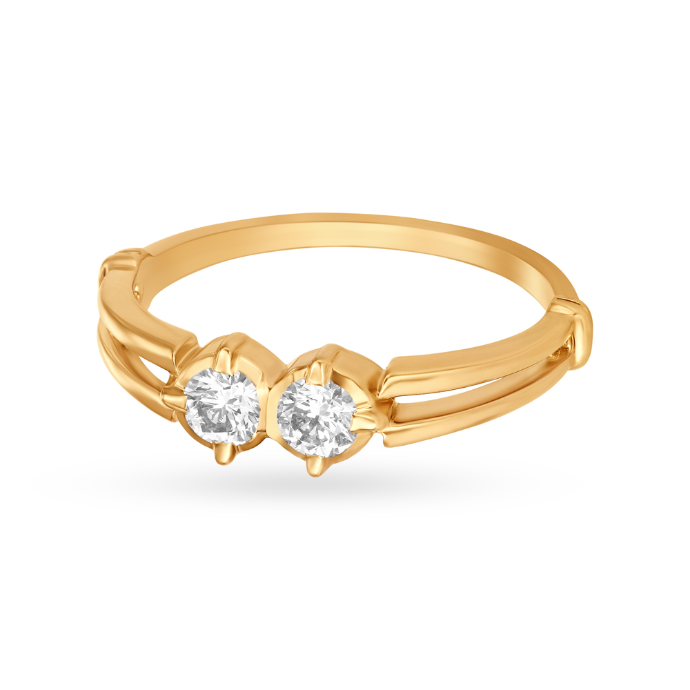 Royal Gold Mini Solitaire Finger Ring
