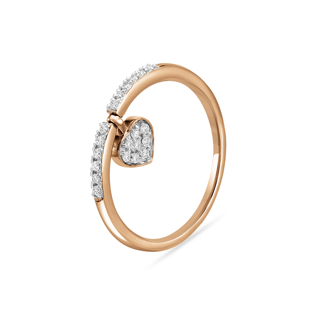 14 KT Rose Gold Reversible Diamond Finger Ring