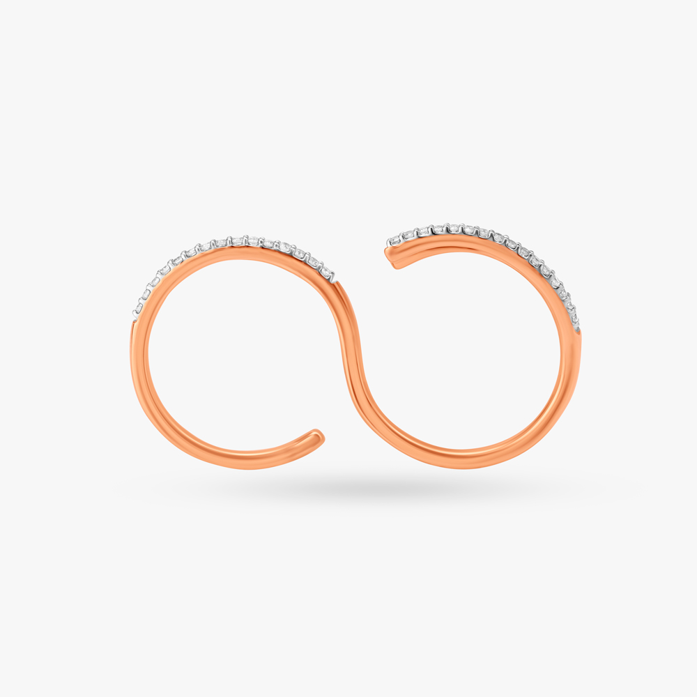 Petite Two Finger Diamond Ring