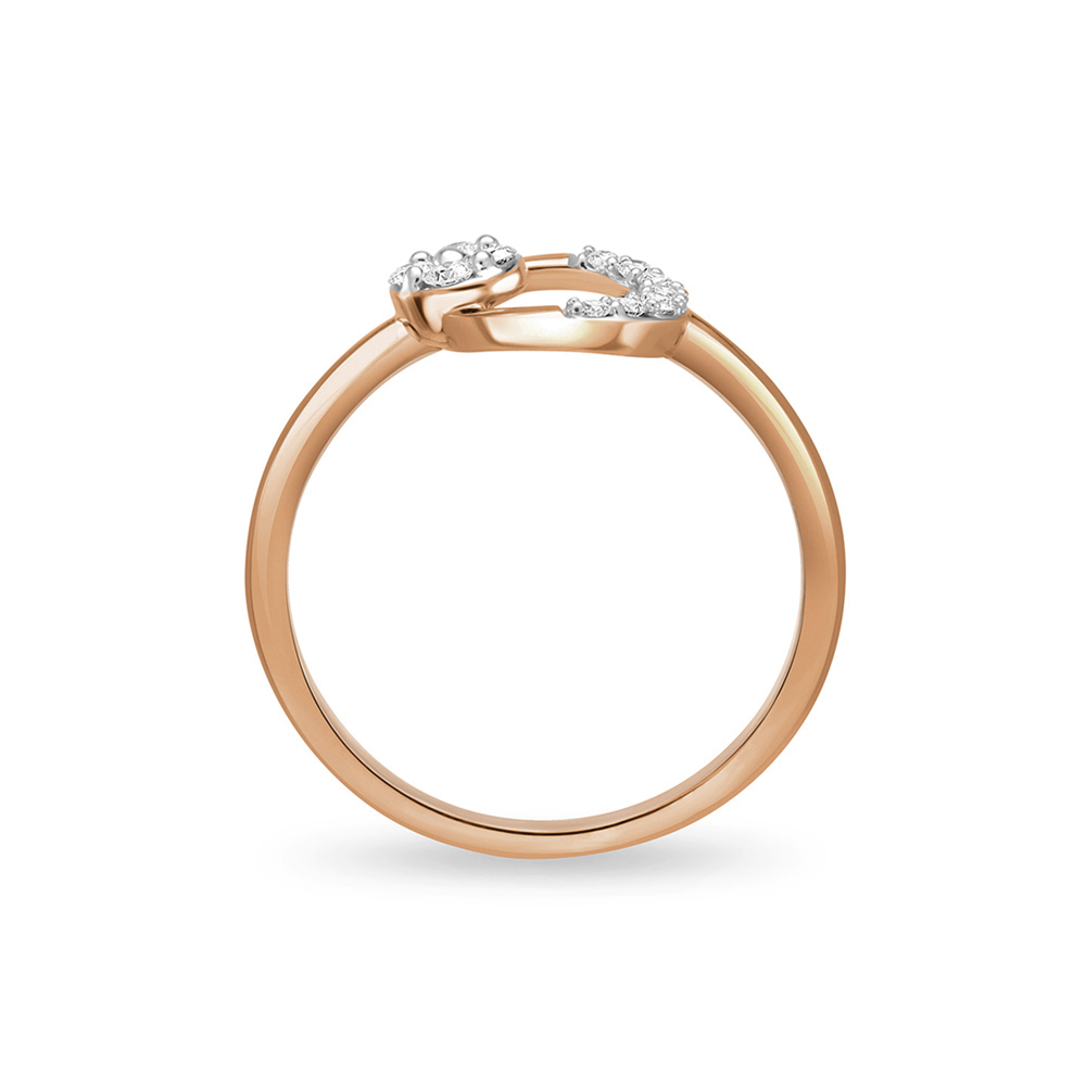 18KT Pretty Diamond Rose Gold Ring