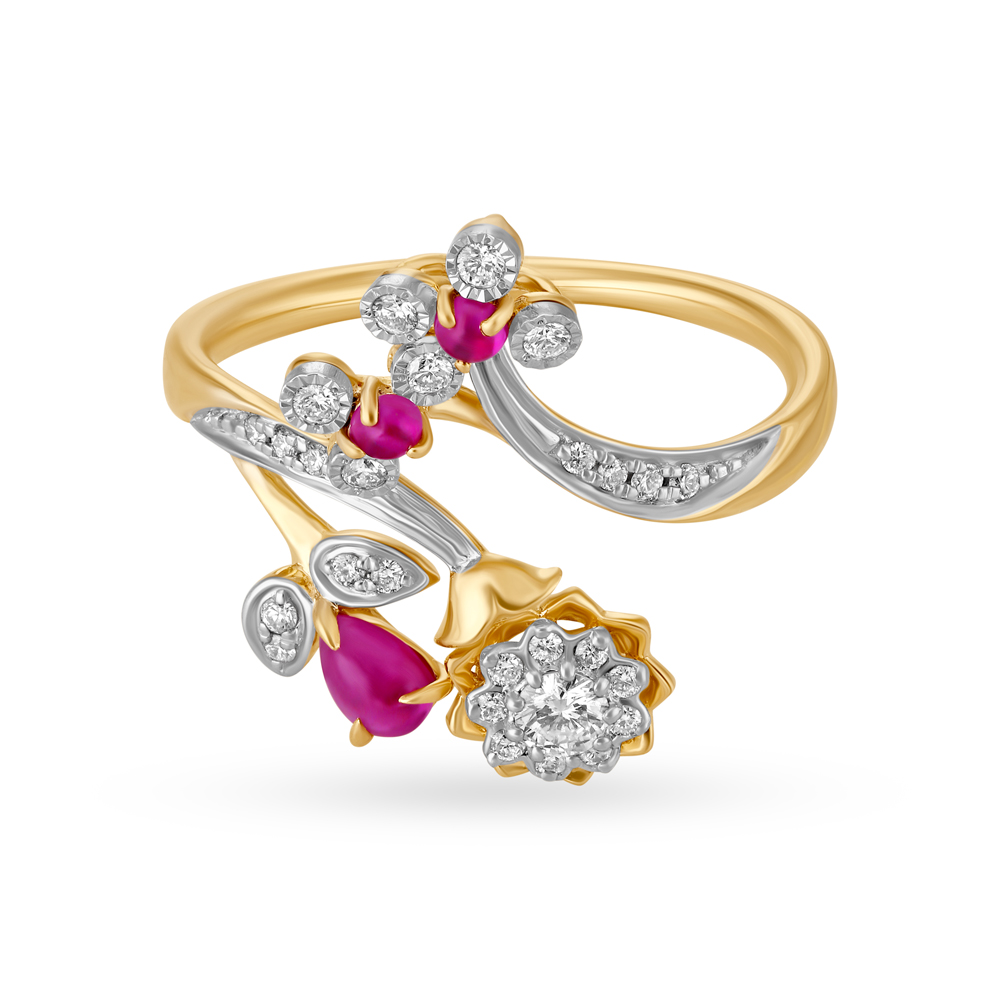 Exuberant Ruby and Diamond Finger Ring