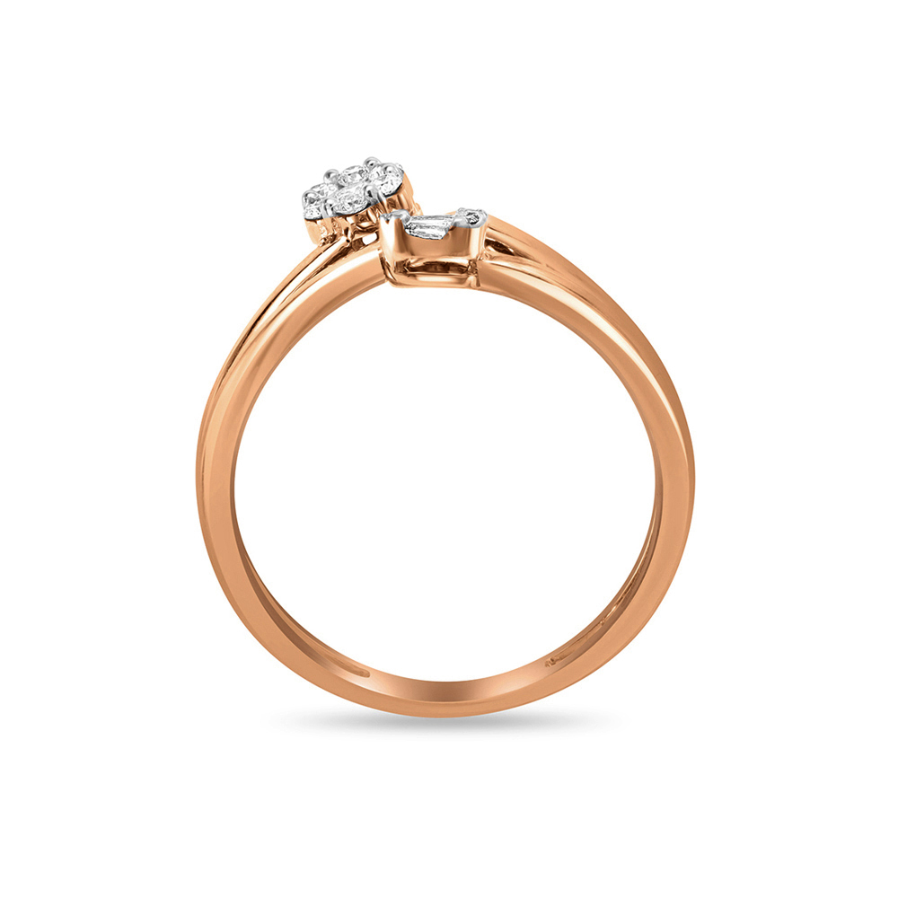 18KT Rose Gold Abstract Diamond Ring