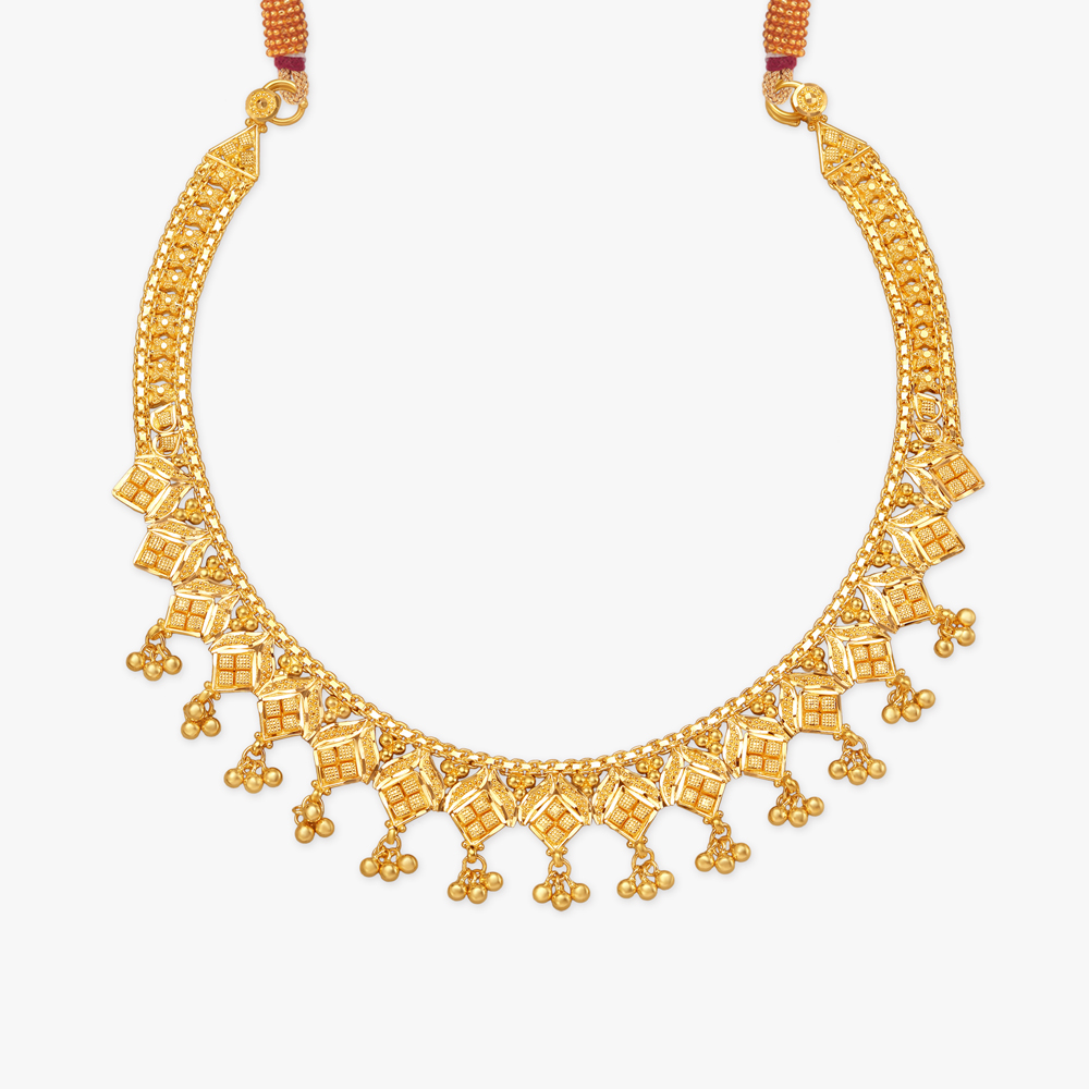Regal Geometry Gold Necklace Set
