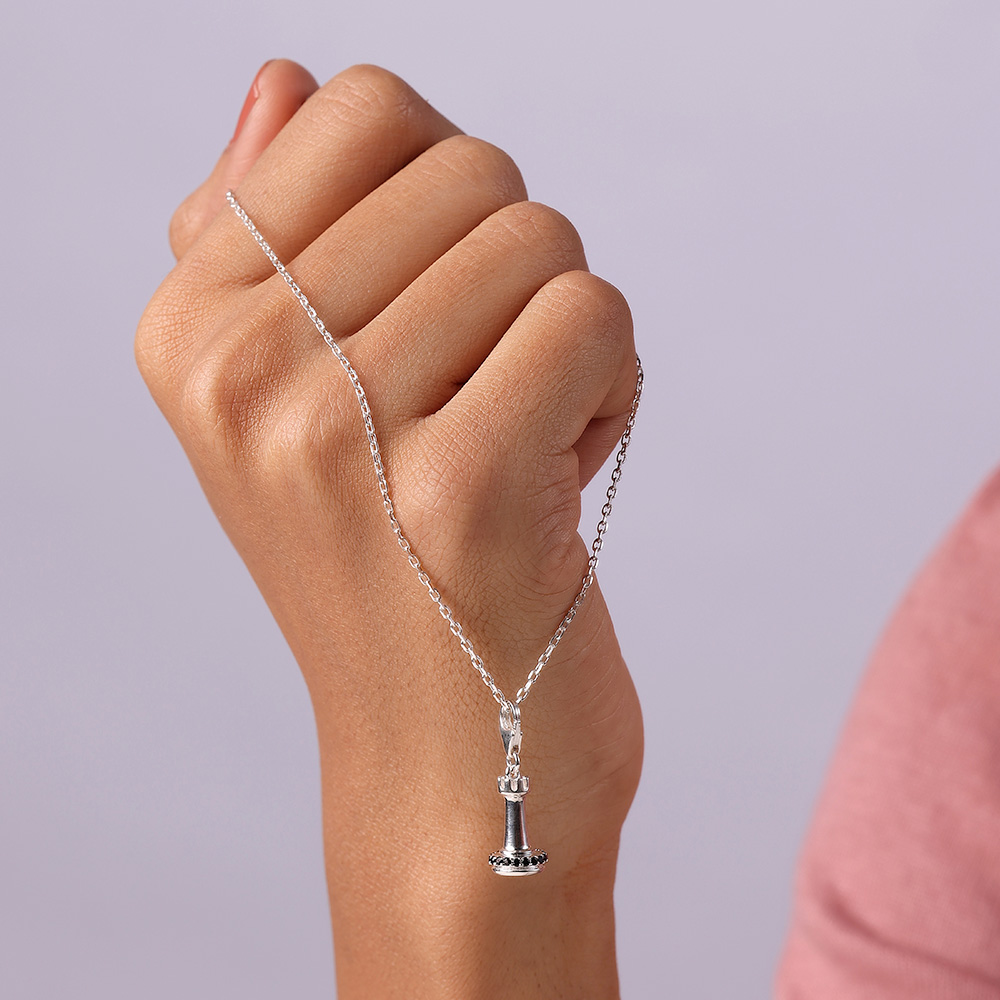 Regal Rook Silver Chess Charm