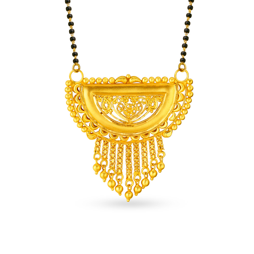 Traditional 22 Karat Gold Half Moon Pendant