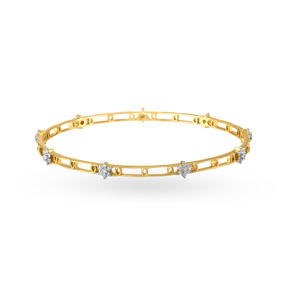 Striking Star Studded Diamond Bangle