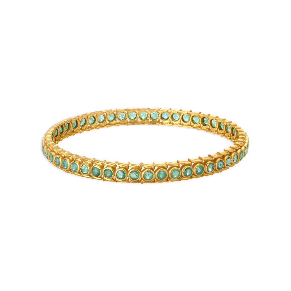Graceful Emerald Gold Bangle