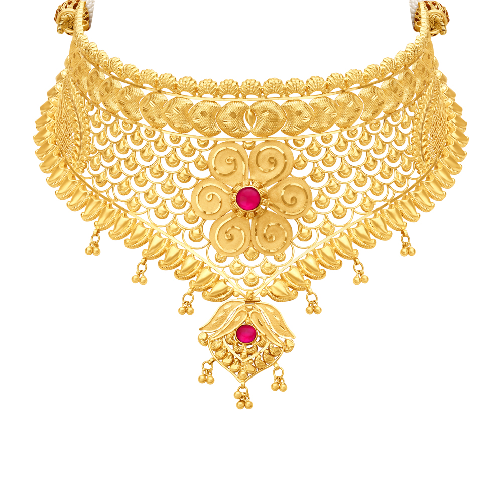 Stunning Gold Choker Necklace Set