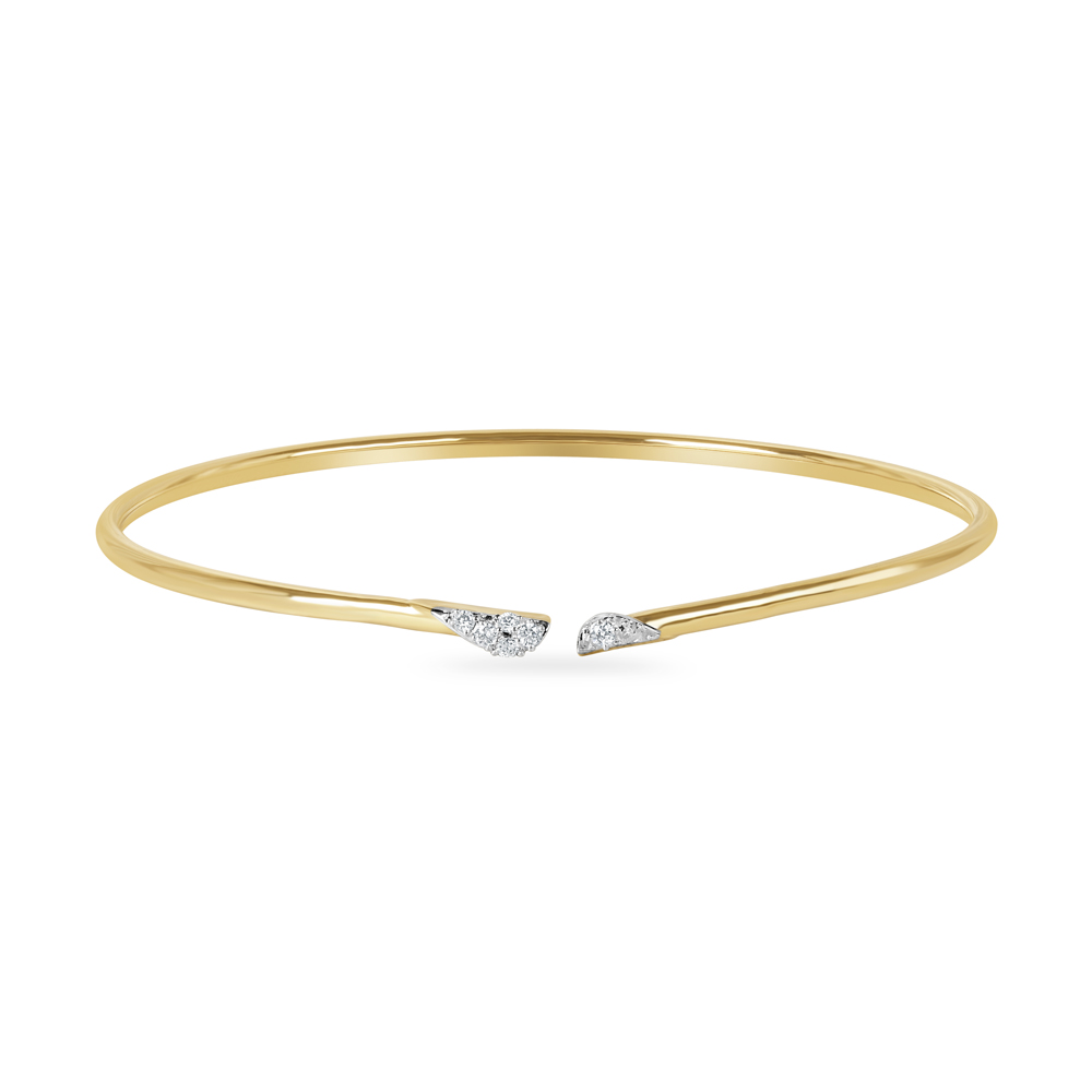 14Kt Yellow Gold Opposite Poles Gold & Diamond Bangle