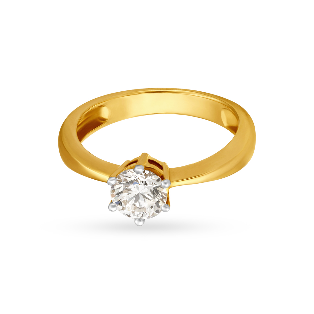 Classic Stately Gold and Diamond Finger Ring