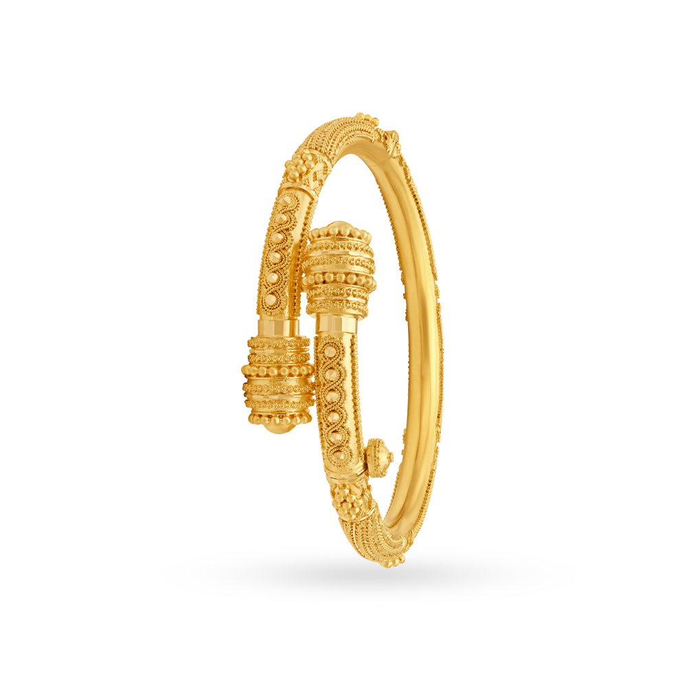 Dazzling Rawa Work Gold Bangle