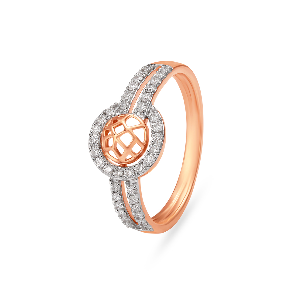 Classic Floral Rose Gold Finger Ring