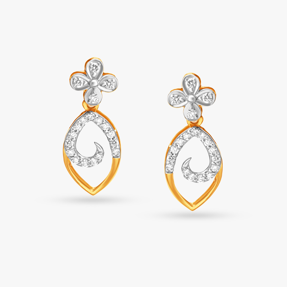 Modern Diamond Drop Earrings