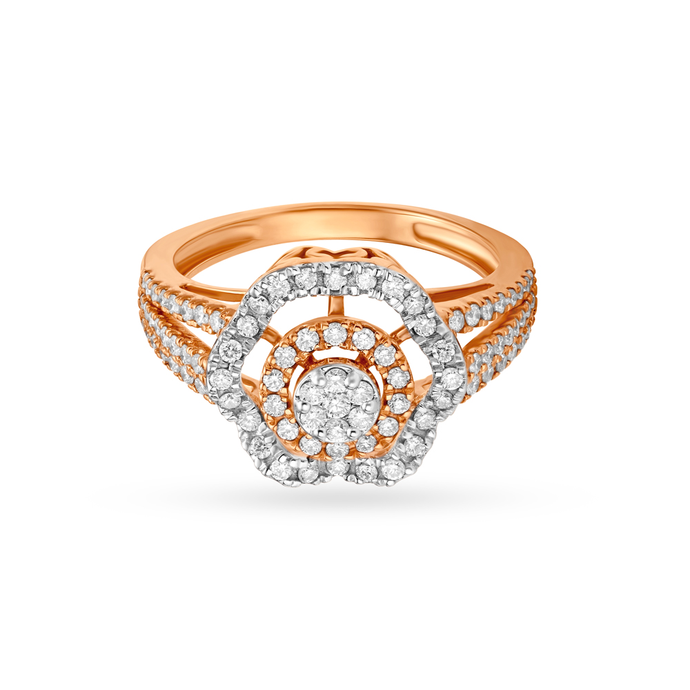 Floral Diamond Finger Ring