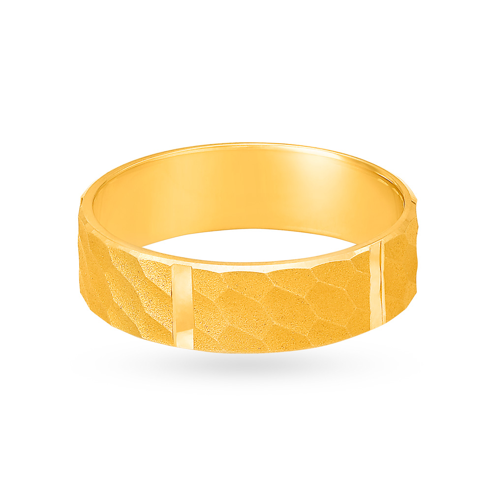 Hexagonal 18 Karat Gold Finger Ring
