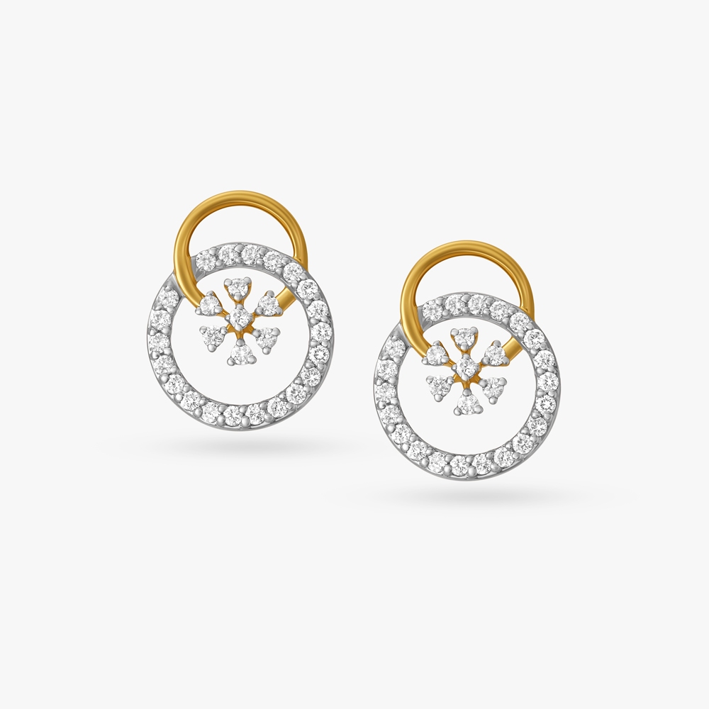 Shimmering Diamond Stud Earrings