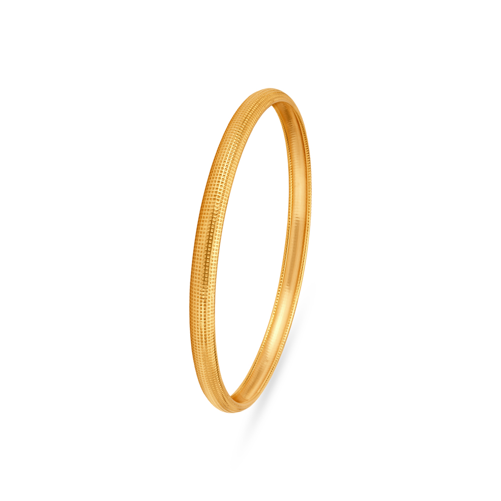 22KT Yellow Gold Minimal Textured Bangles