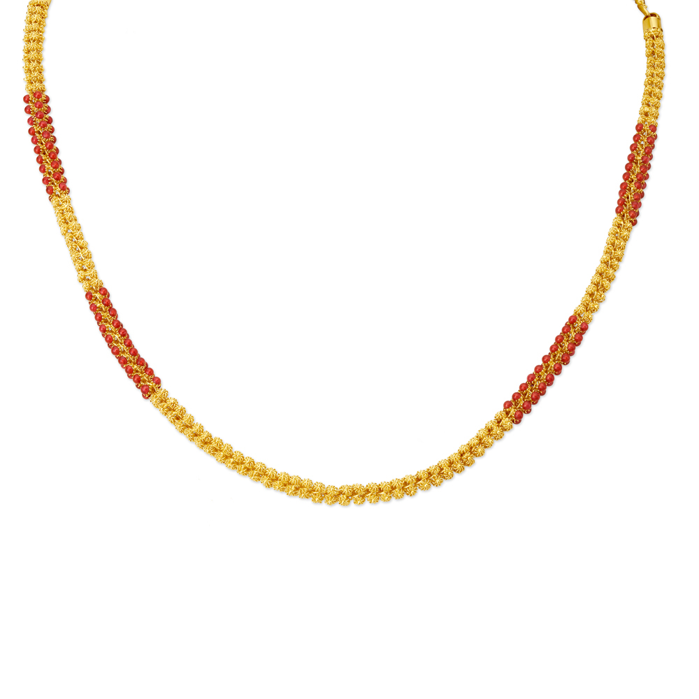 Tantalizing Yellow Gold Beaded Garland Chain