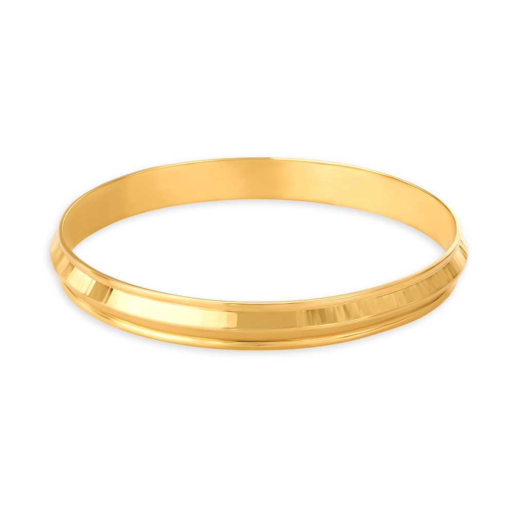 Classic Yellow Gold Ridged Bangle