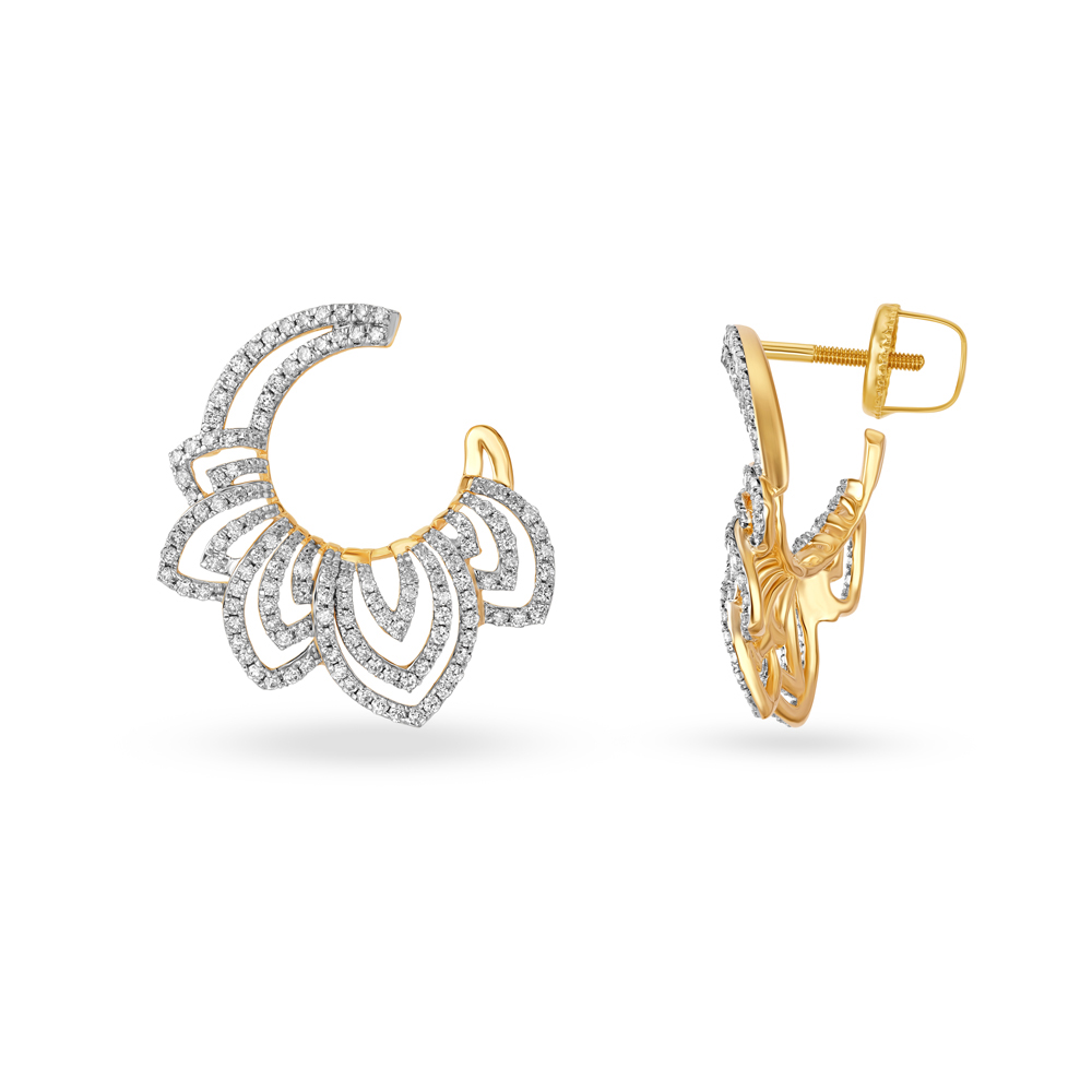 Exquisite Diamond Cocktail Orange peel Stud Earrings