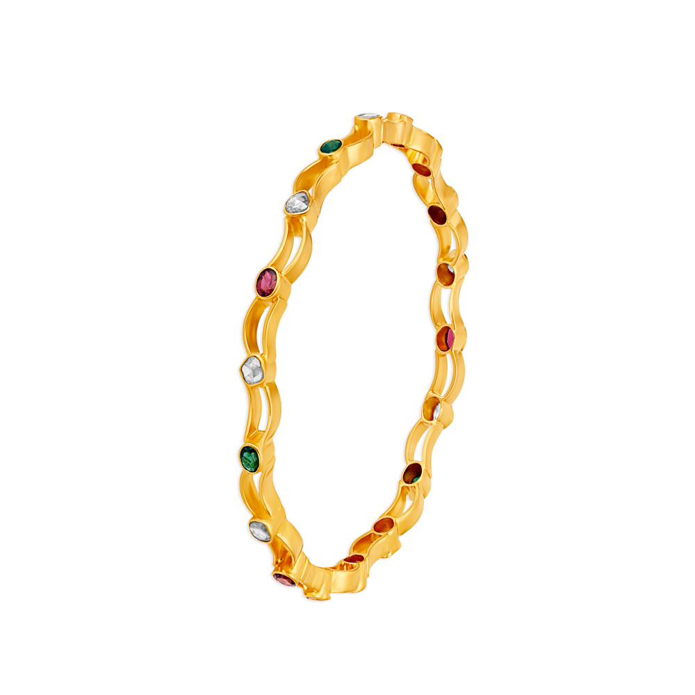 Subtle Tourmaline Gold Bangle